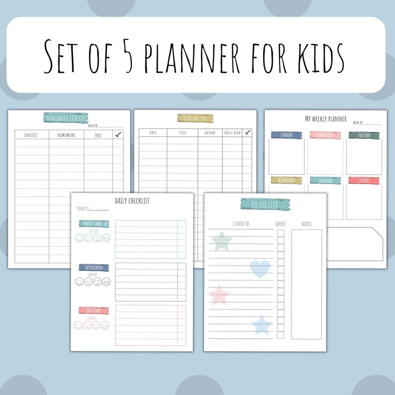 Kids Planner Printable Planner Printable Planner for Kids - Etsy India