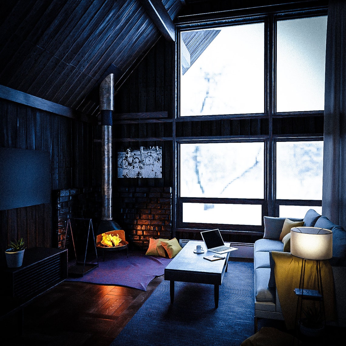 3D Scene Download: Lab Monkey Cabin Blender File - Etsy
