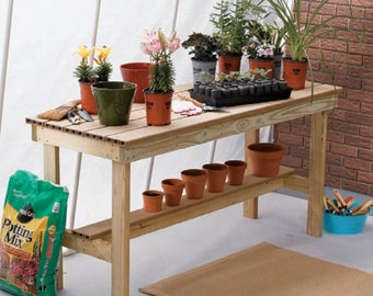 Potting Bench PLANS - DIY Potting Bench Table Plabs How to Woodcraft ...