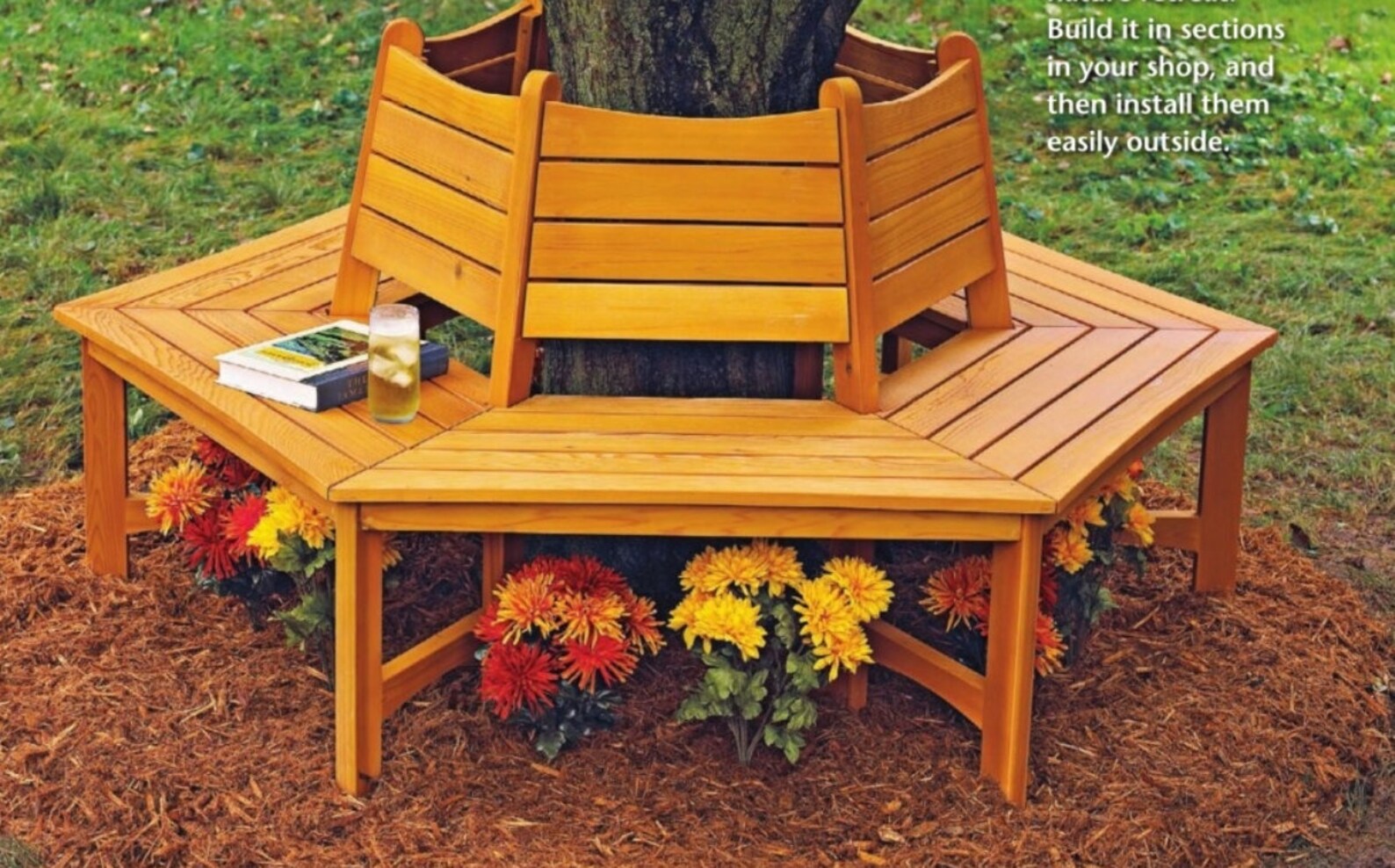 Wraparound Tree Bench PLANS Hexagonal Bench Woodcraft Plans Garden ...