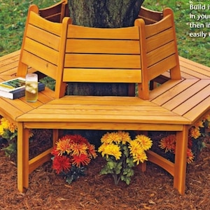 Wraparound Tree Bench PLANS - Hexagonal Bench Woodcraft Plans Garden ...