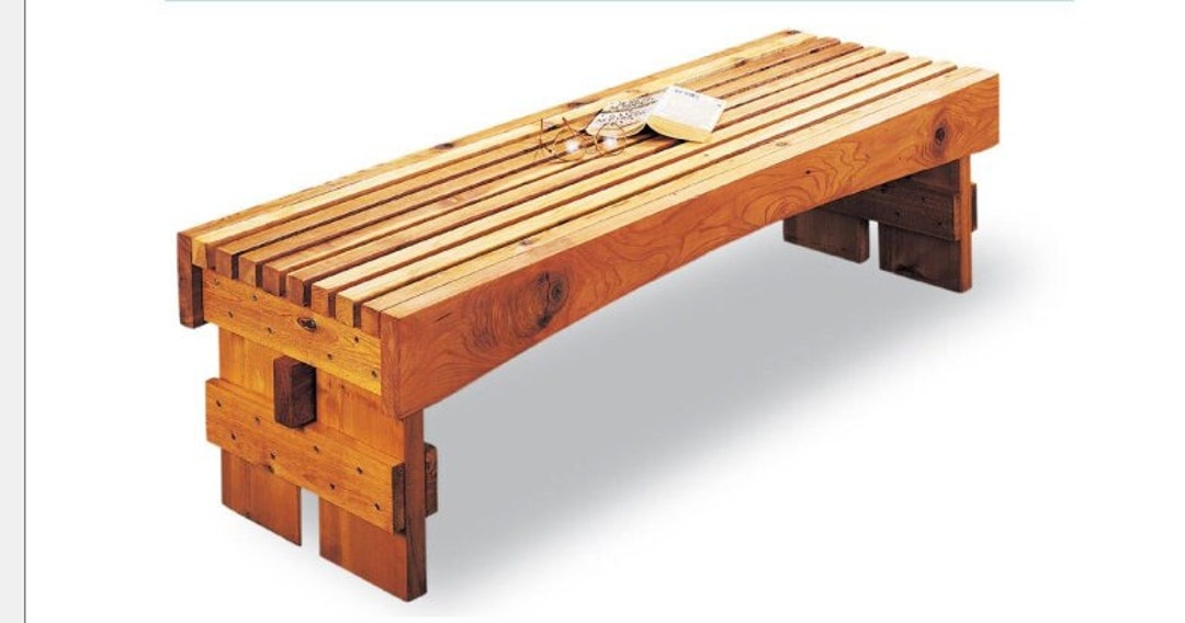 Slatted Bench PLANS DIY Instant Download Garden Bench - Woodcraft Plans ...