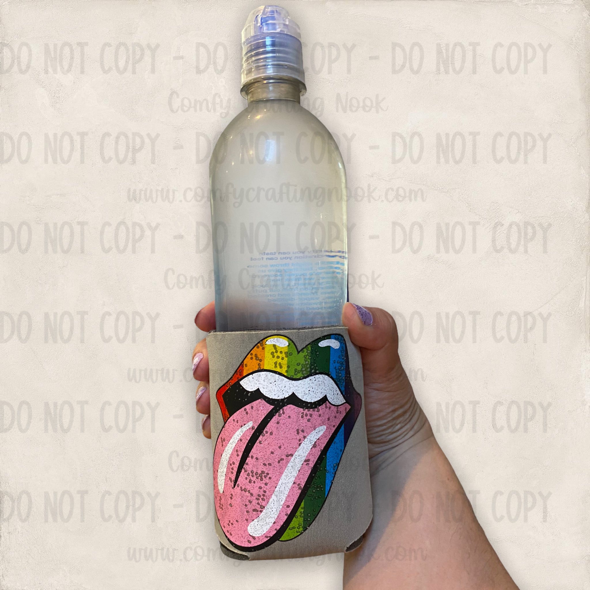 Rainbow Glitter Tongue Can Cooler - Etsy