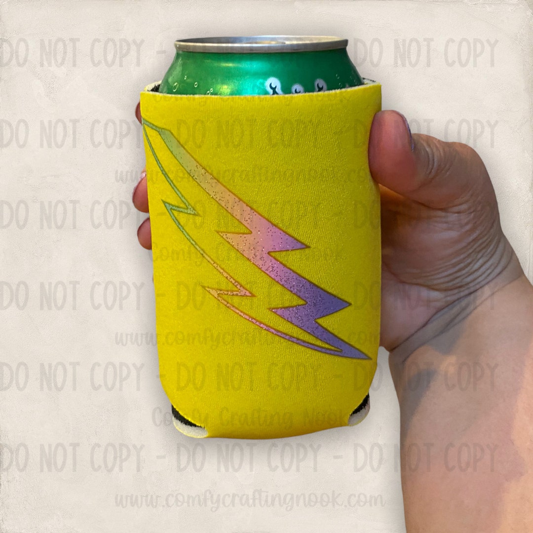 Neon Rainbow Lightning Bolt Can Cooler - Etsy