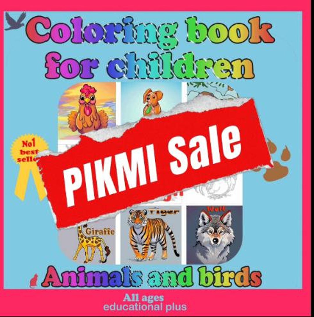 Instant Download, Kids, Coloring Book, Animals and Birds, Children's ...