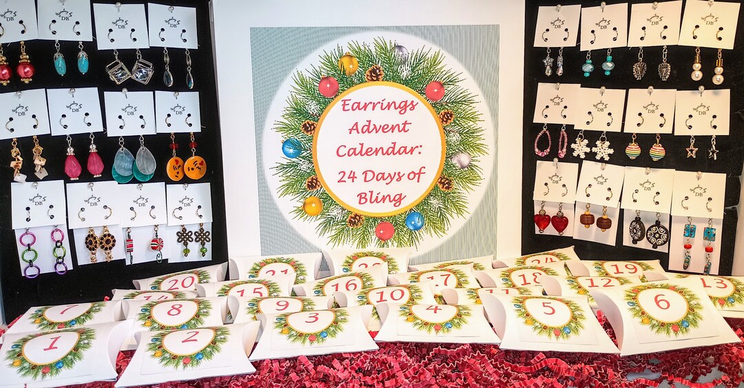 Earrings Advent Calendar: 24 Days of Bling - Each Pair of Earrings is ...