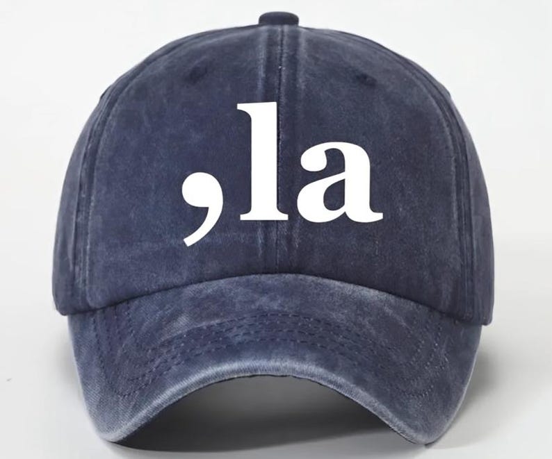 Kamala LA Hat, Comma LA Hat, Kamala Harris Embroidered Hat. Harris Walz ...