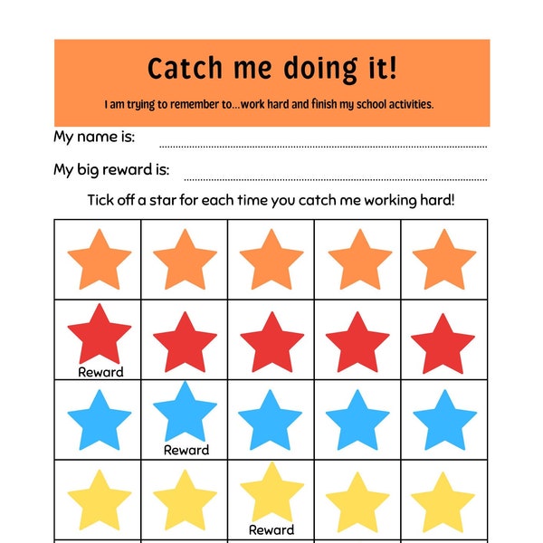 Reward Chart for Adhd Child - Etsy
