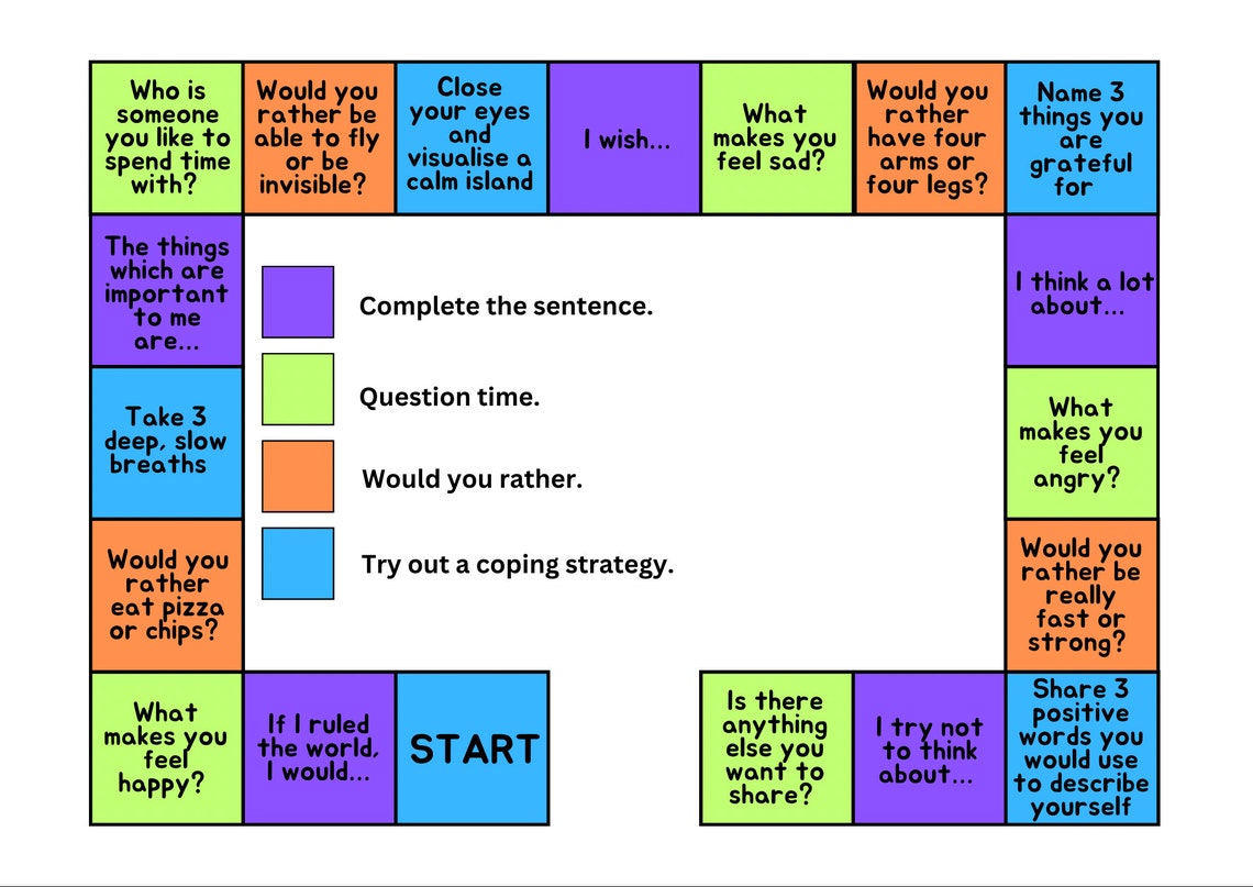 Children Icebreaker Questions | Emotional Literacy Board Game ...