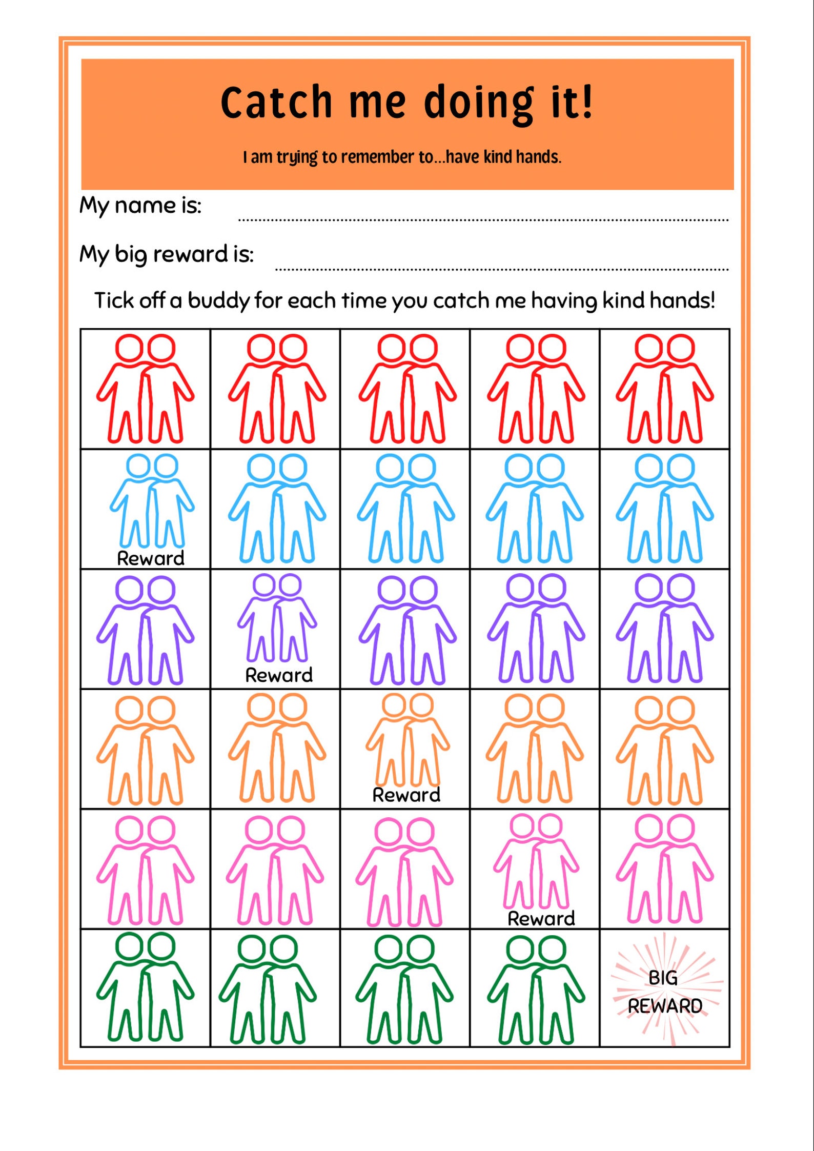 Hitting Social Story Reward Chart Coping Strategies and Brain Breaks - Etsy