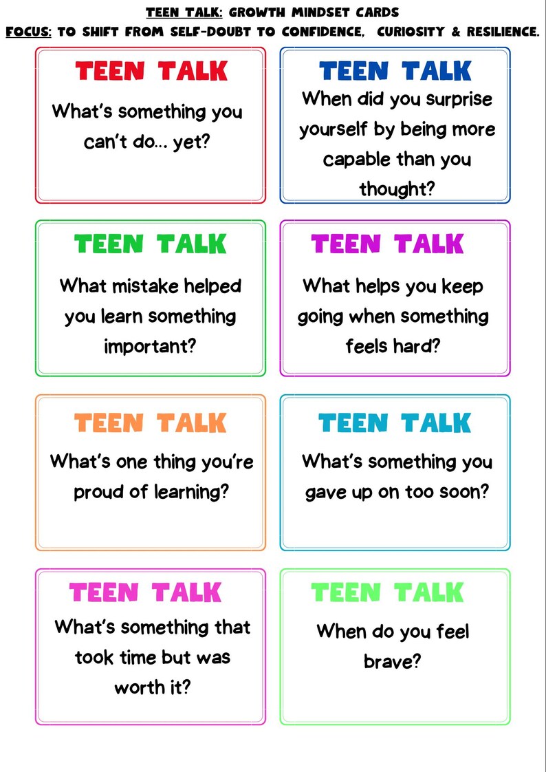 Question Card Bundle Therapy for Teens | Conversation Starters ...