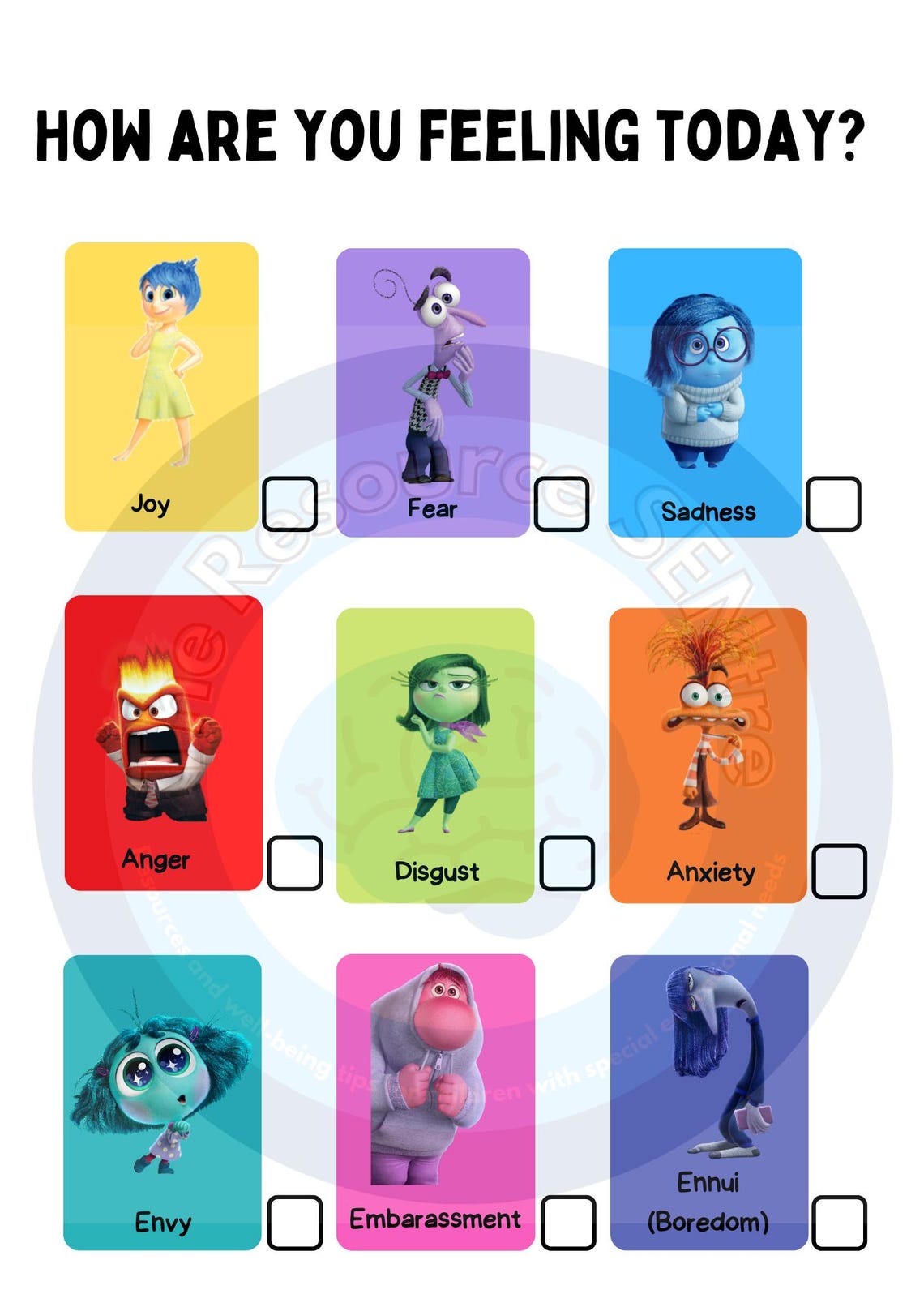 Inside Out 2 Emotion Check in | Inside Out 2 Characters - Etsy Canada