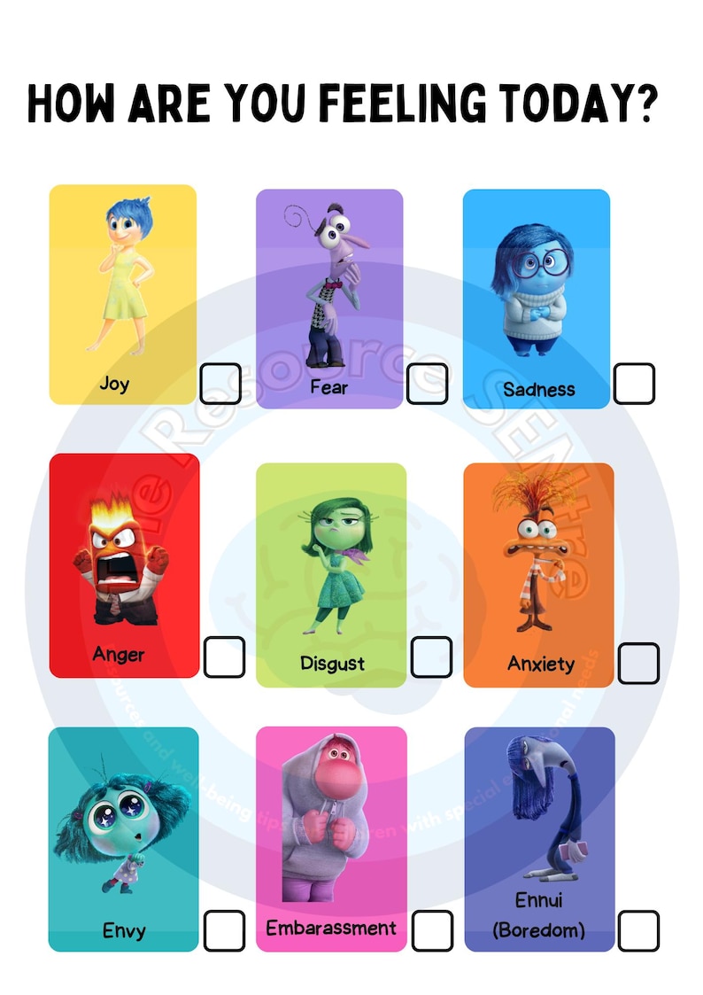 Inside Out 2 Emotion Check-in Chart for Kids (digital Download) - Etsy Australia