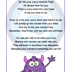 The Worry Monster Poem - Etsy
