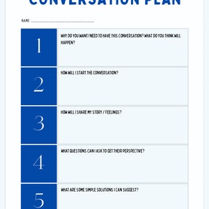 Difficult Conversation Plan | Teen Therapy | Adult Therapy - Etsy Canada