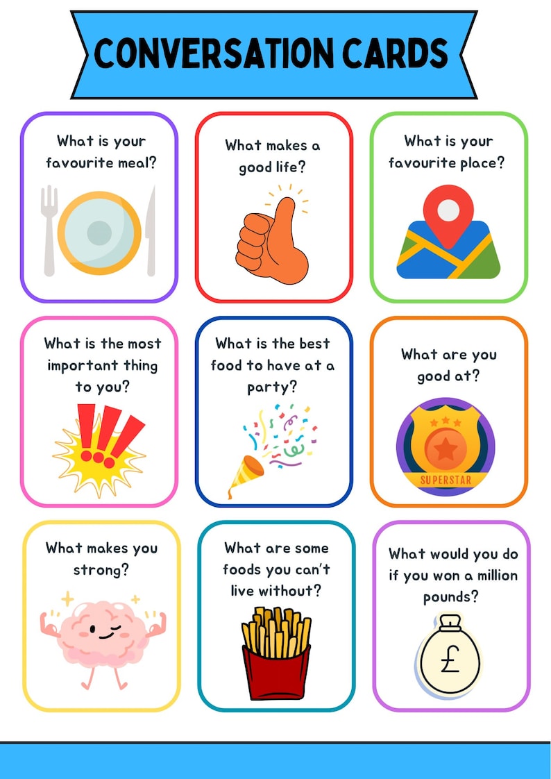Children Icebreaker Questions | Children Conversation Cards | Get to ...