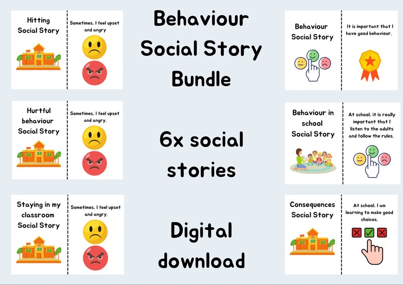 Behaviour Social Stories Bundle | Hitting Social Story | Behaviour ...