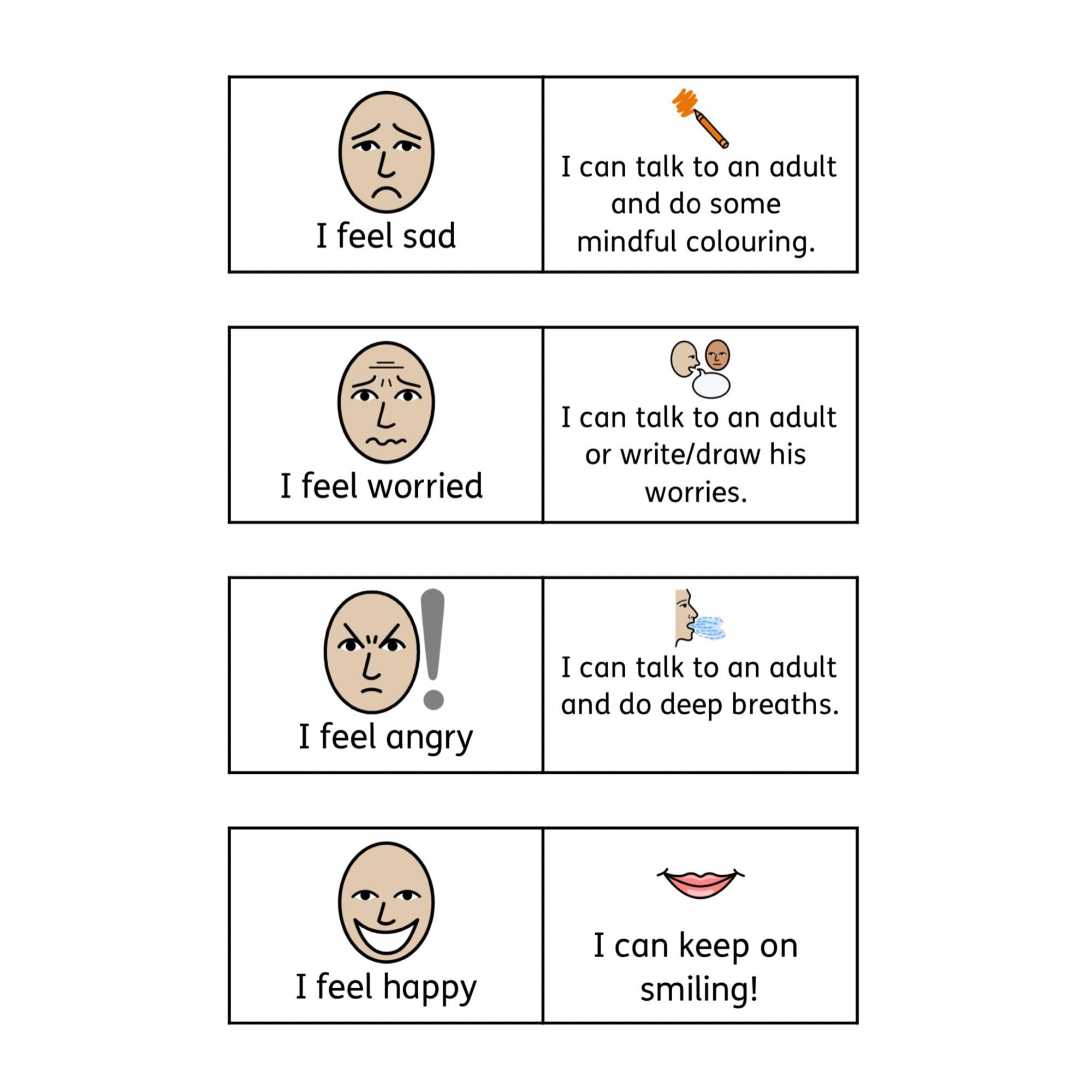 Tarjetas de emoción Widgit Tarjetas de emoción de dos caras - Etsy México