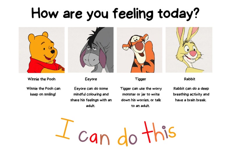 Emotion Check in Emotional Regulation School Winnie the Pooh Emotions ...
