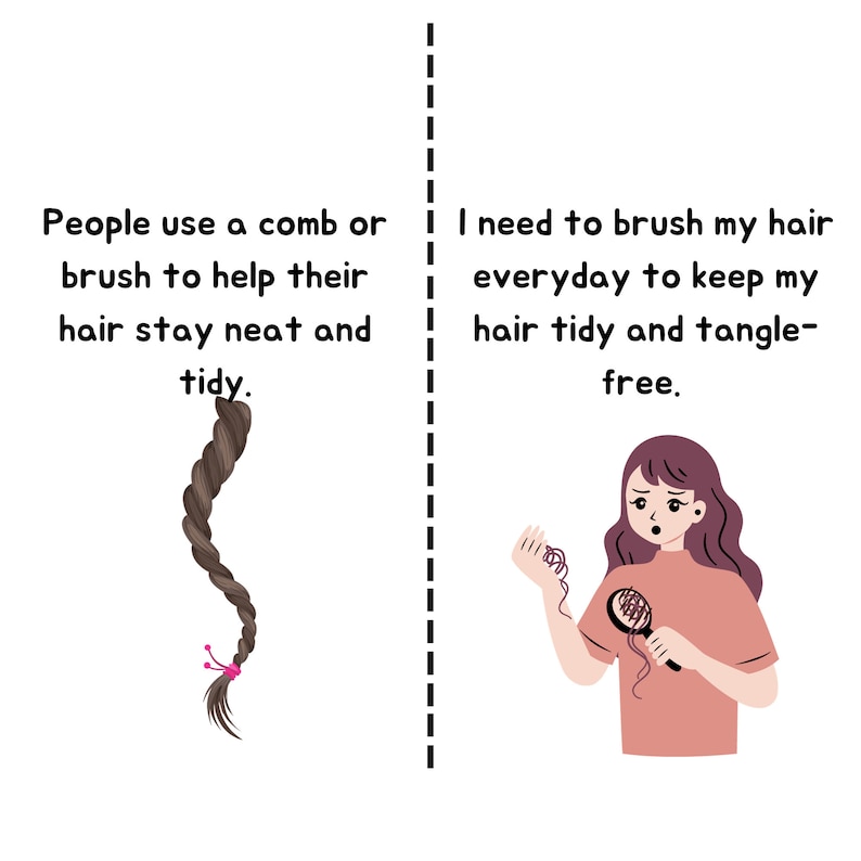 Brushing Hair Social Story - Etsy