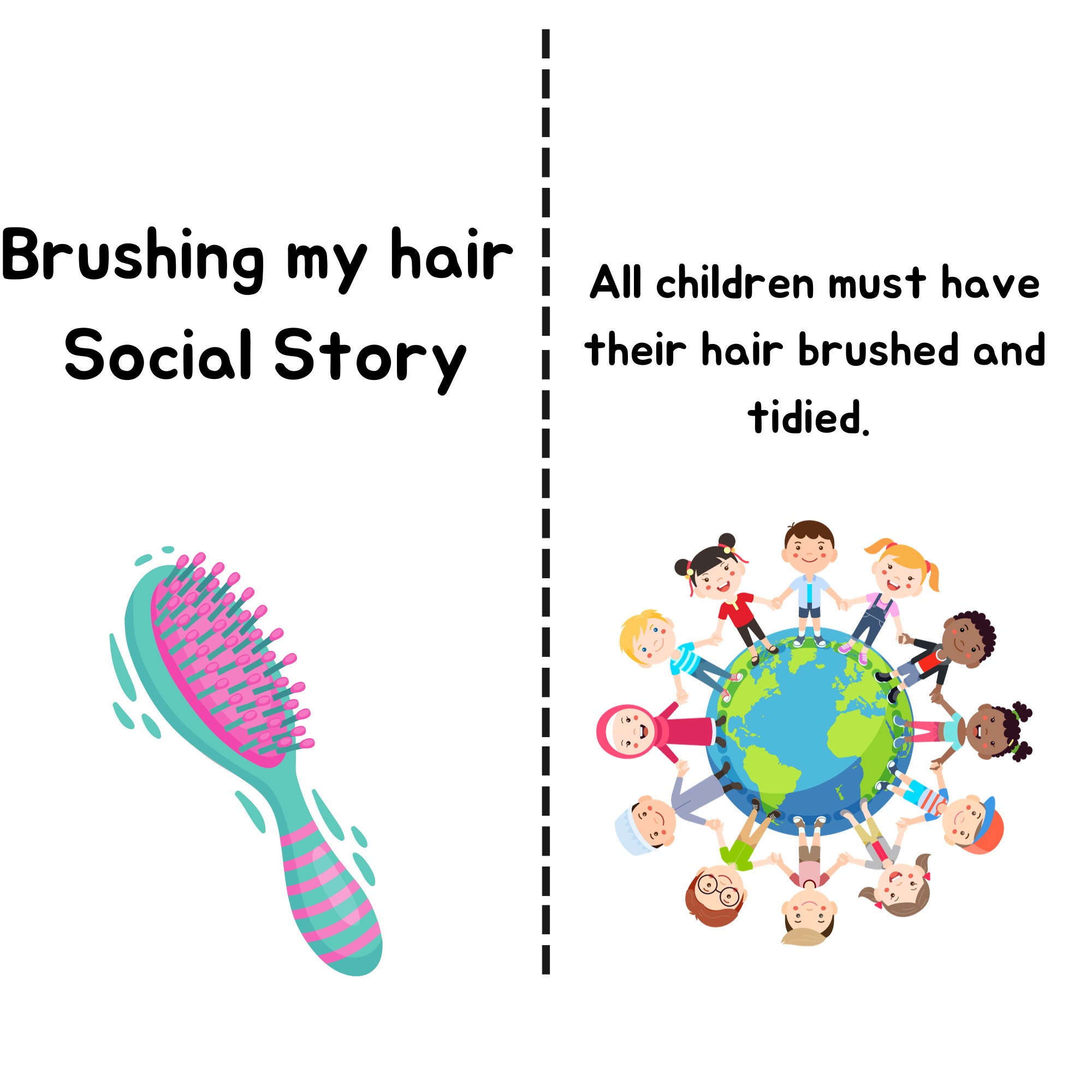 Brushing Hair Social Story - Etsy