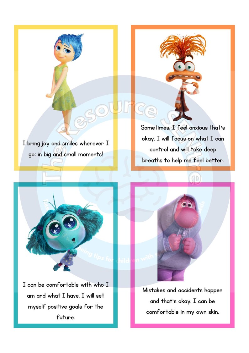 Inside Out 2 Positive Affirmation Flashcards (digital Download) - Etsy