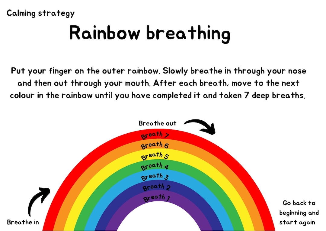 Rainbow Breathing Visual Deep Breathing Exercise for Children Helps ...