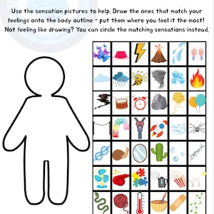 Emotions Physical Feelings Bundle | Body Sensation Check-in Worksheets ...