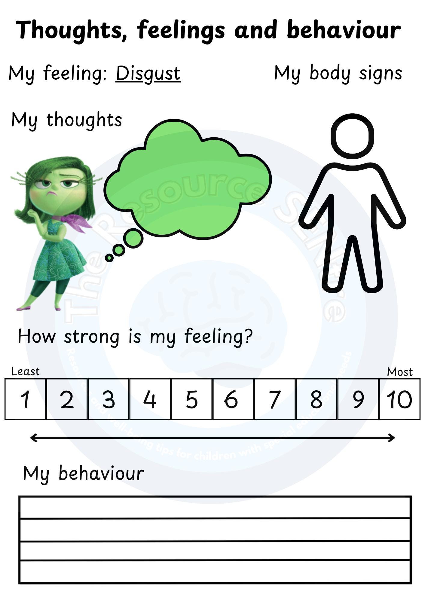 Inside Out 2 Worksheets | Inside Out 2 Thoughts Feelings and Behaviour ...