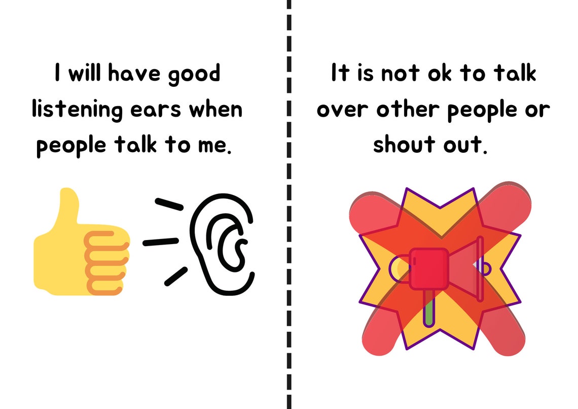 Listening Social Story | Good Listening in School - Etsy