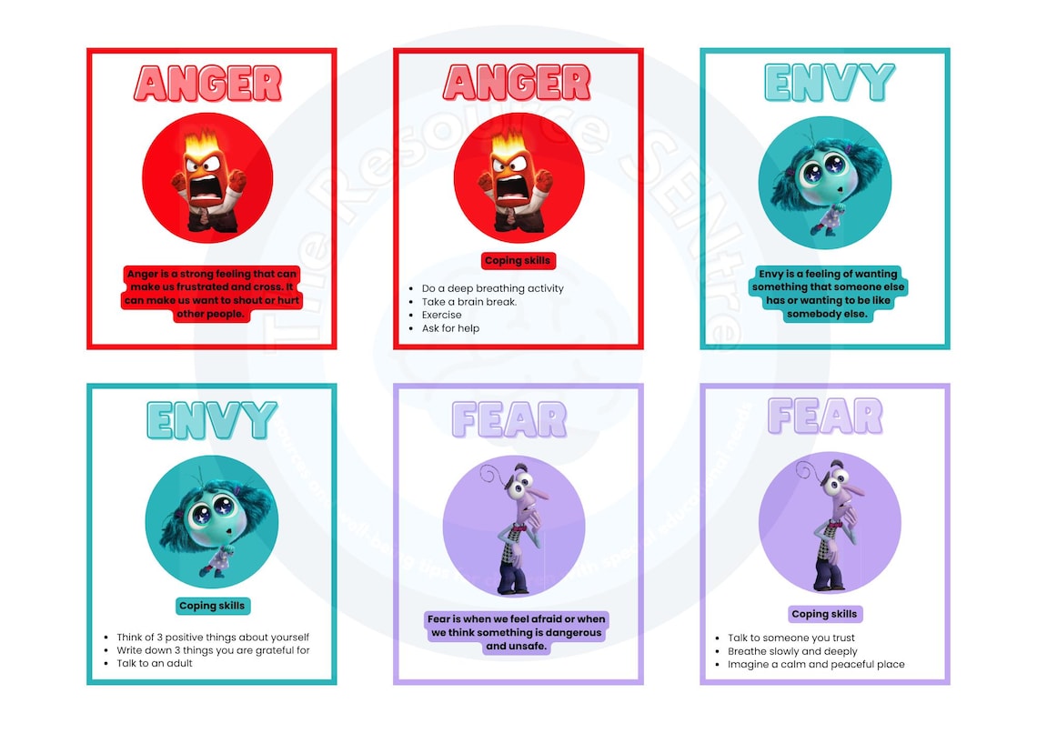 Inside Out 2 Flashcards | Inside Out 2 Emotion Definitions | Inside Out ...