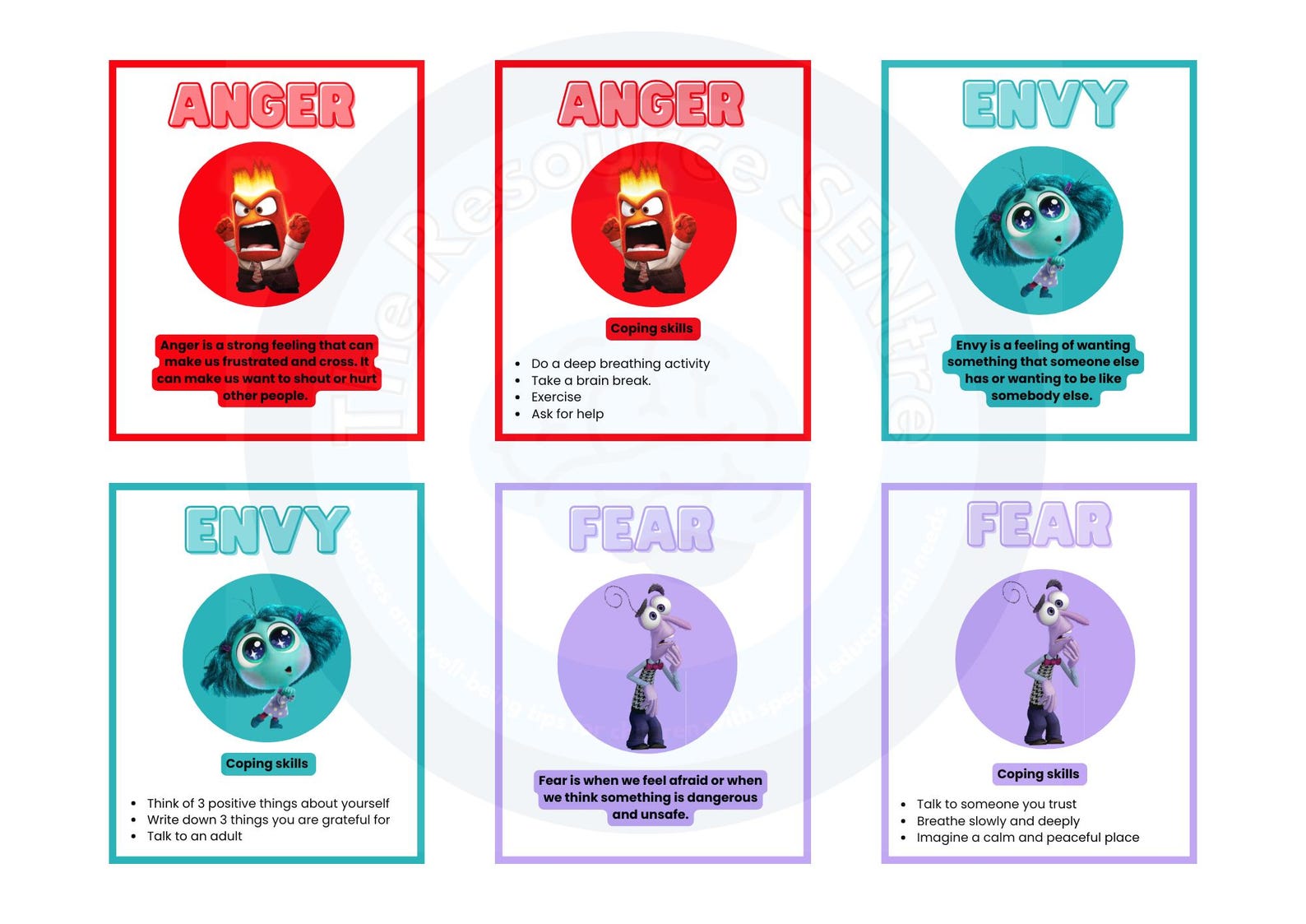 Inside Out 2 Flashcards | Inside Out 2 Emotion Definitions | Inside Out ...