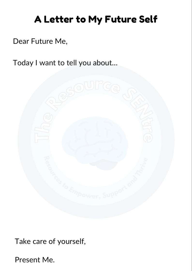 Letters to My Future Self Worksheet | Self-esteem Activity - Etsy