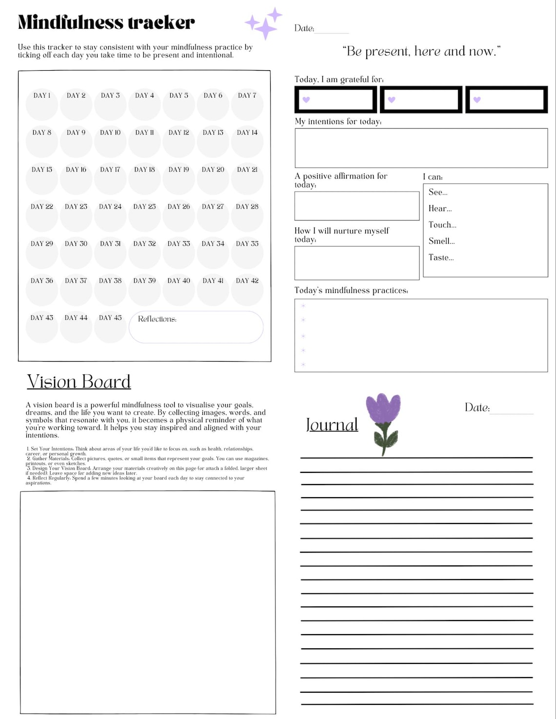 Mindfulness Journal | Mindfulness Worksheets | Self-awareness ...
