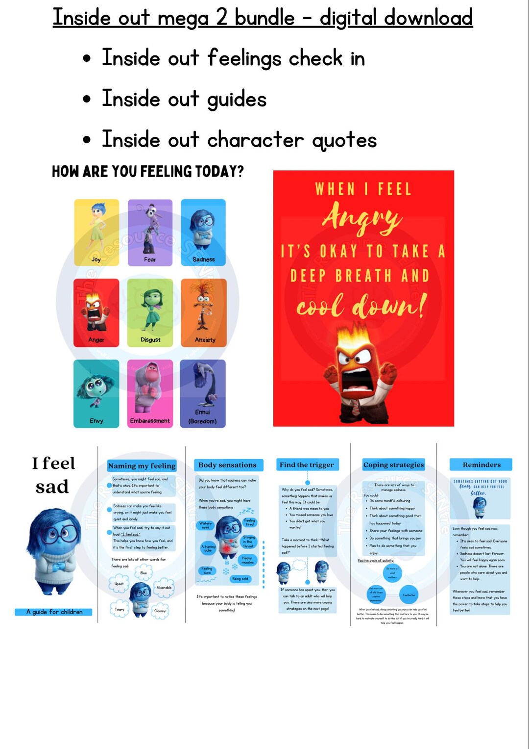 Inside Out 2 Bundle | Inside Out 2 Emotions | Inside Out 2 Characters ...