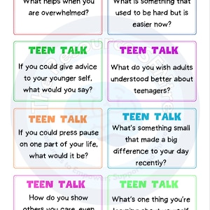 Teen Therapy Question Cards: Conversation Starters - Etsy
