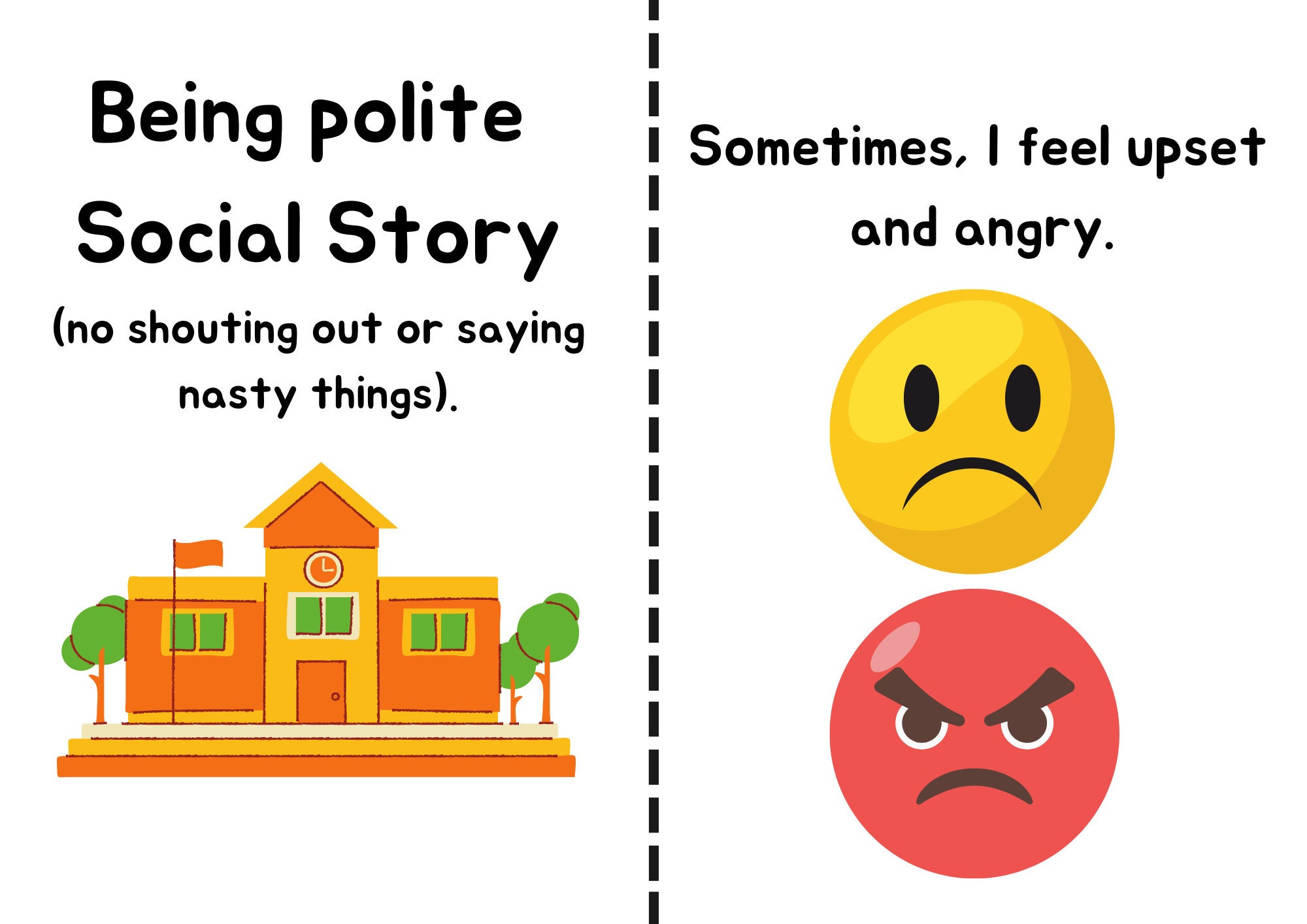 Being Polite Social Story | No Shouting or Saying Nasty Things ...