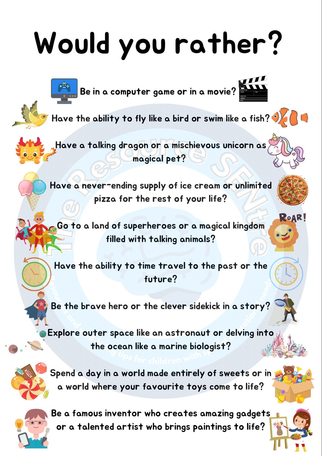 Children Icebreaker Questions | Would You Rather Questions Bundle 2 - Etsy