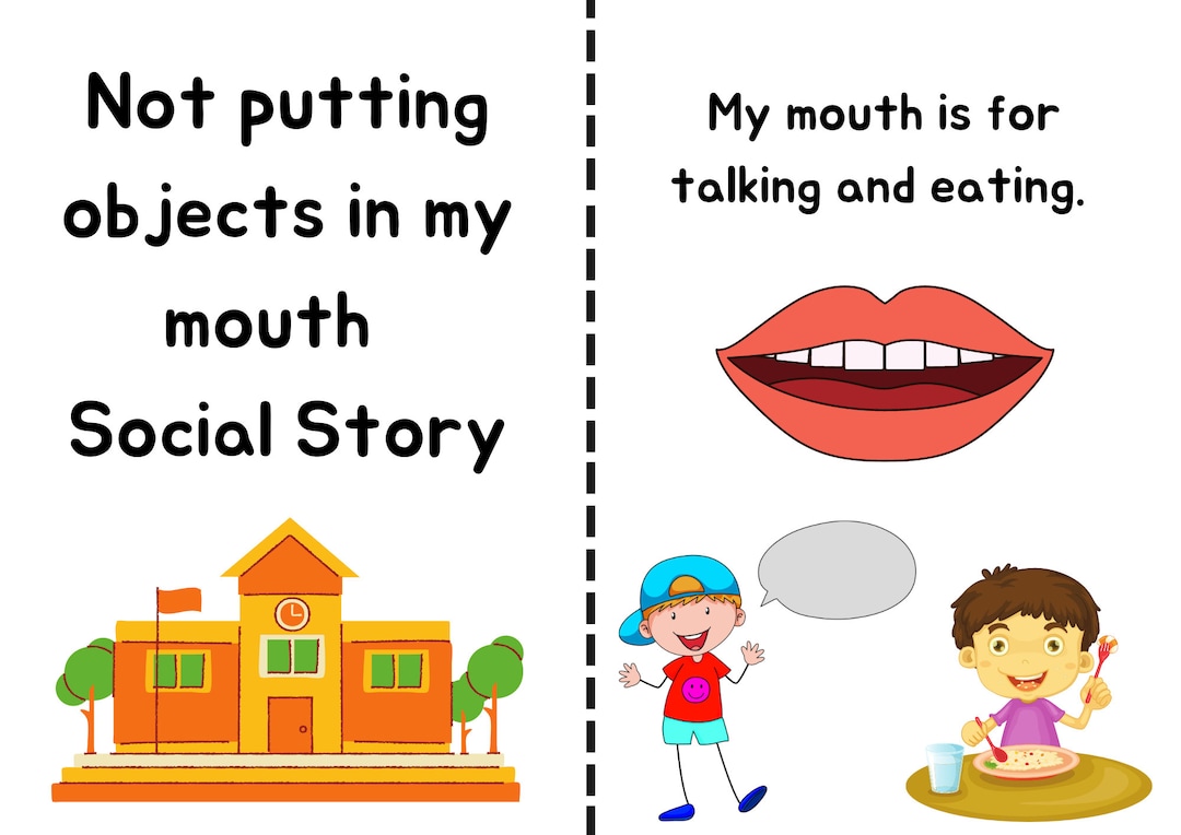 Not Putting Objects in My Mouth Social Story - Etsy