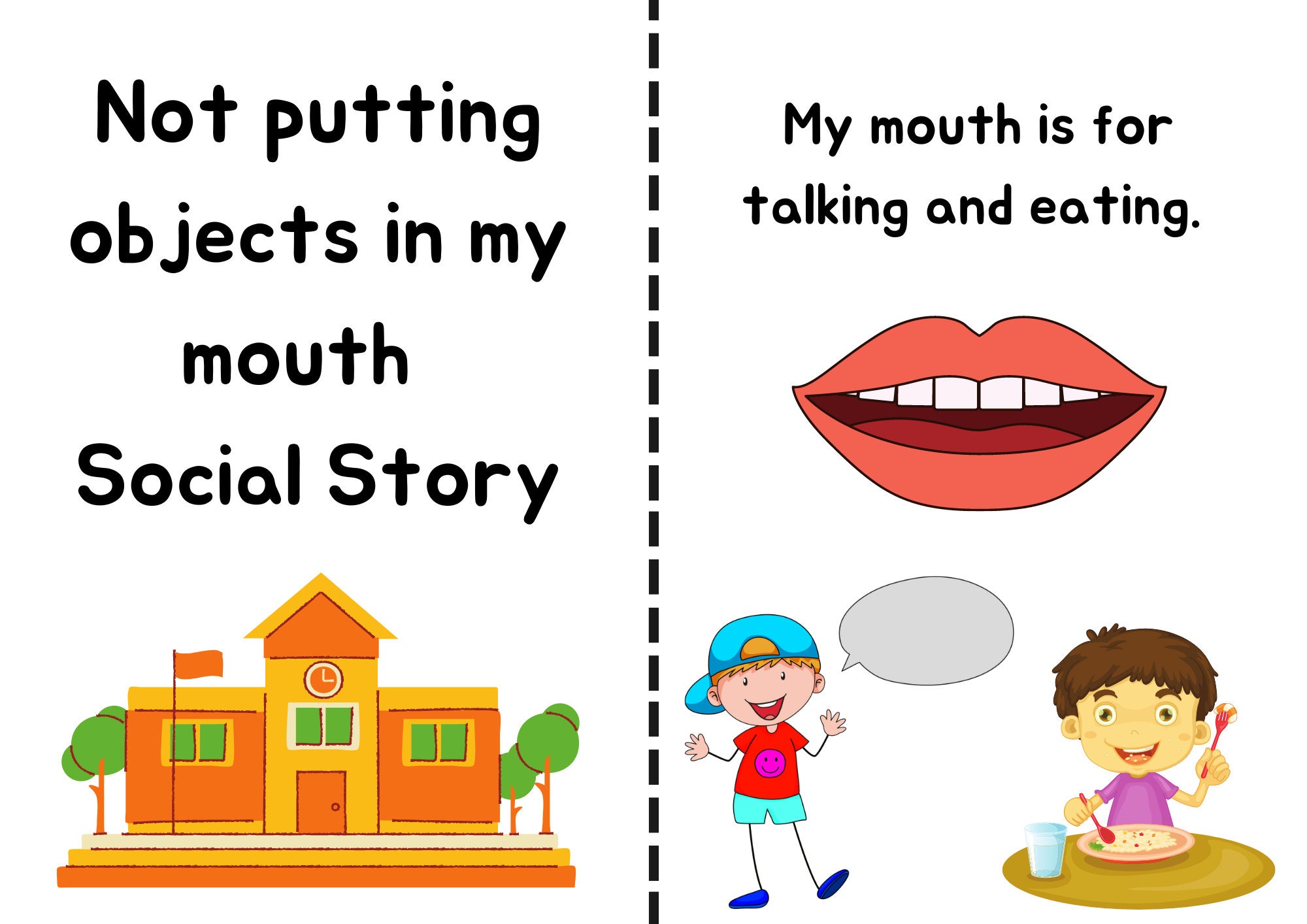 Not Putting Objects in My Mouth Social Story - Etsy