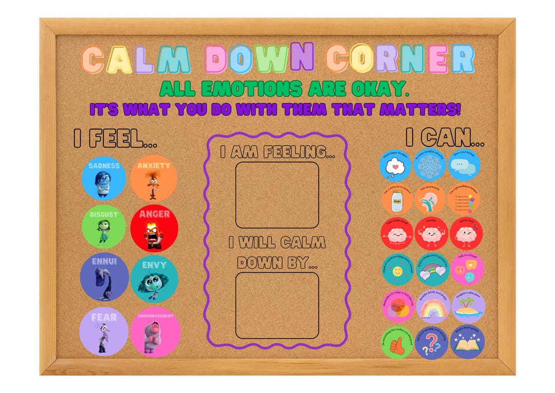 Inside Out 2 Calm Down Corner | Inside Out 2 Emotions Display Board ...