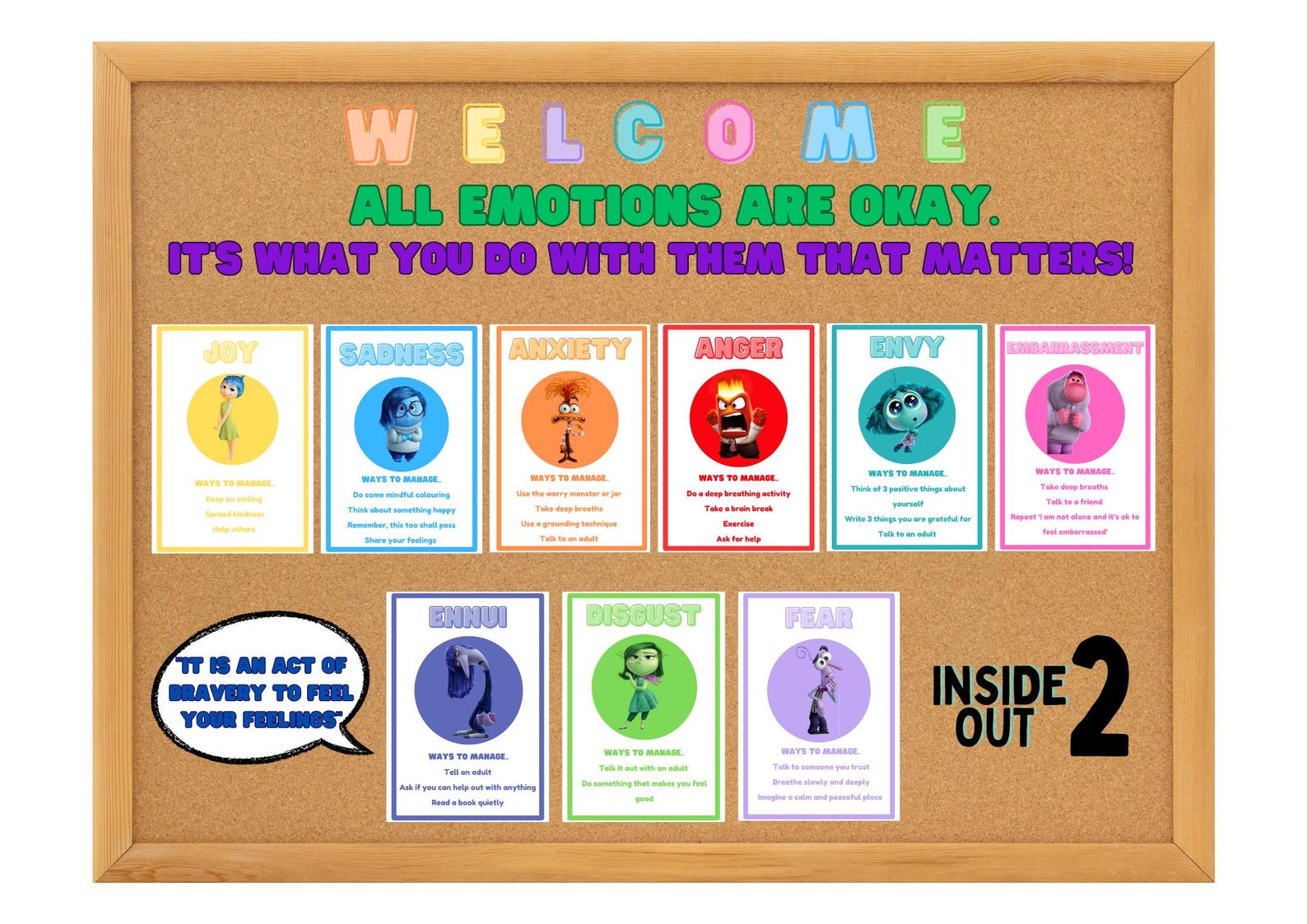 Inside Out 2 Emotions Display Board: Coping Strategies (A4 PDF) - Etsy