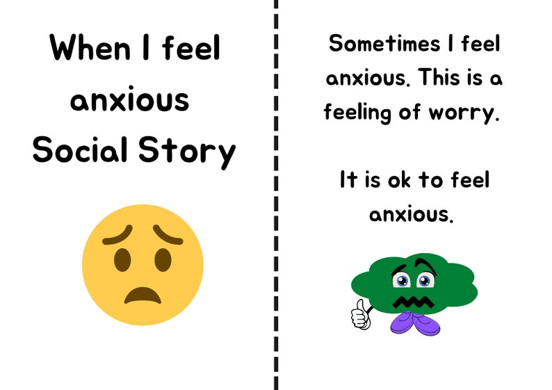 Feeling Anxious Worried Social Story - Etsy