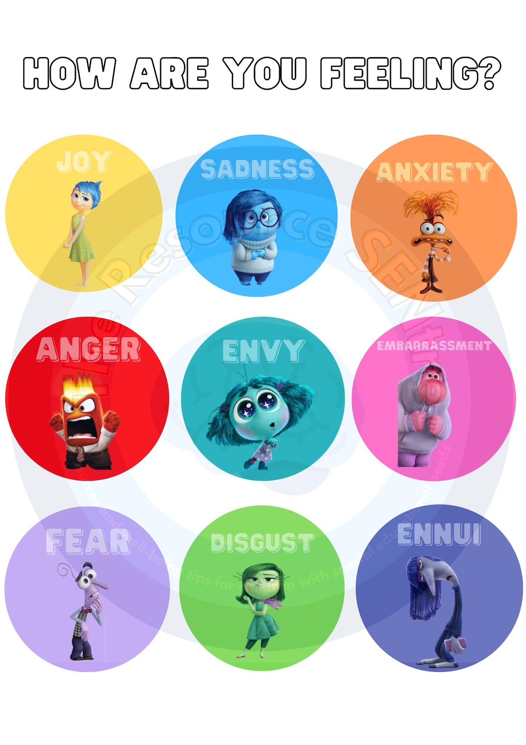 Inside Out 2 Emotion Check-in Chart (A4 PDF Digital Download) - Etsy UK