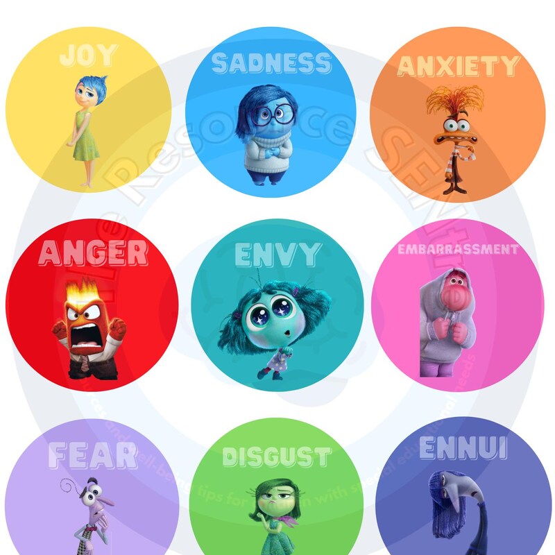 Inside Out Character Stickers - Etsy