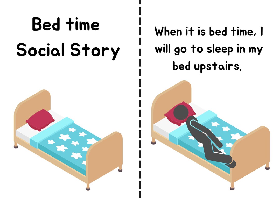 Staying in Own Bed Upstairs Social Story Sleep Support for - Etsy