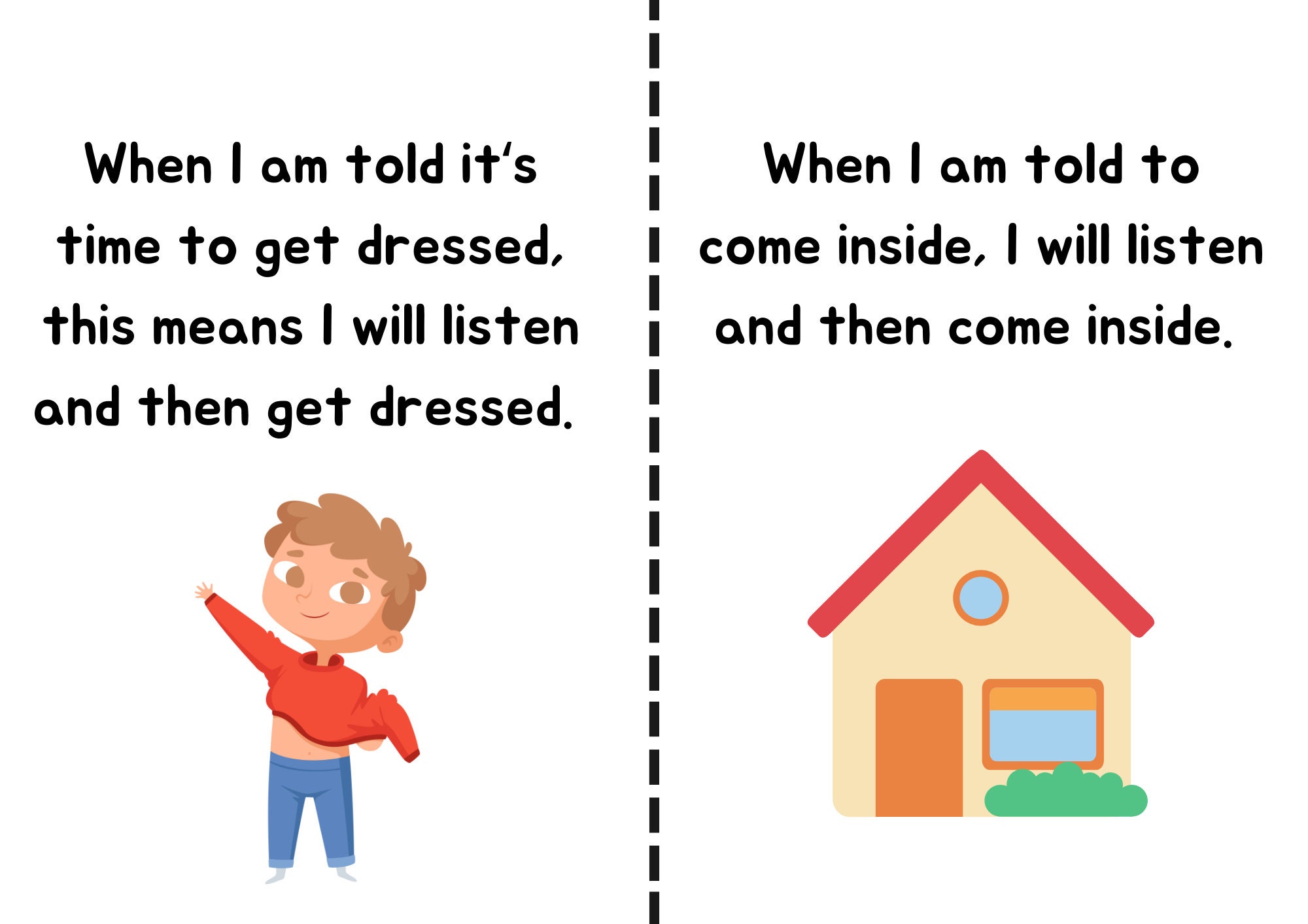 Behaviour and Listening Social Story Following Instructions - Etsy