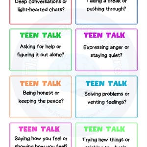 This or That Therapy Game for Teens | Mental Health Question Cards ...