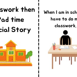 Classwork Then iPad Social Story | Completing Classwork First Social ...