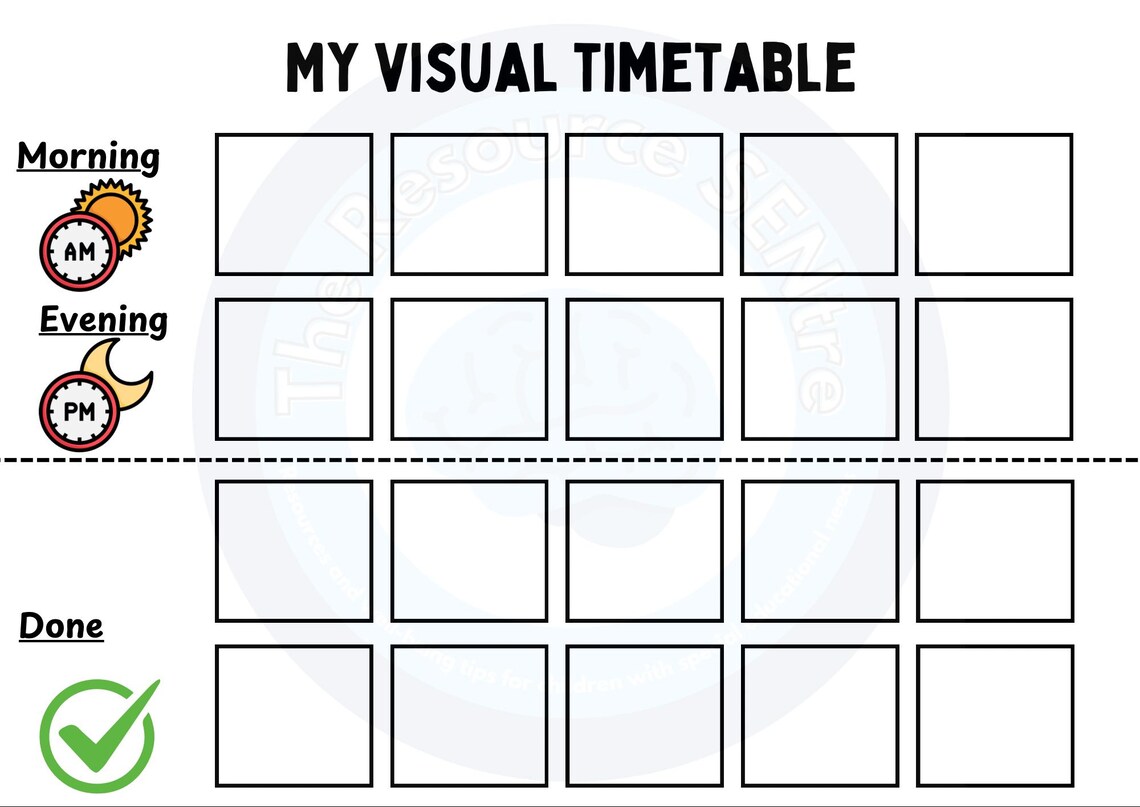 Child Visual Timetable Printable Home Daily Routine Child Chore Chart ...